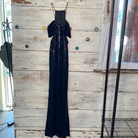 JAYGODFREY | Dresses | Jay Godfrey Black Sequin Dress With Side Cut Outs | Poshmark